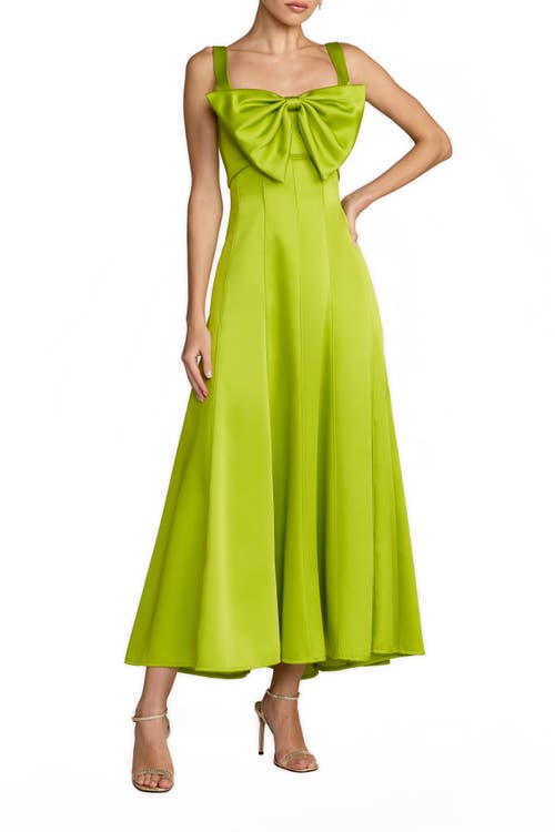 MAC DUGGAL Satin Midi Dress with Bow